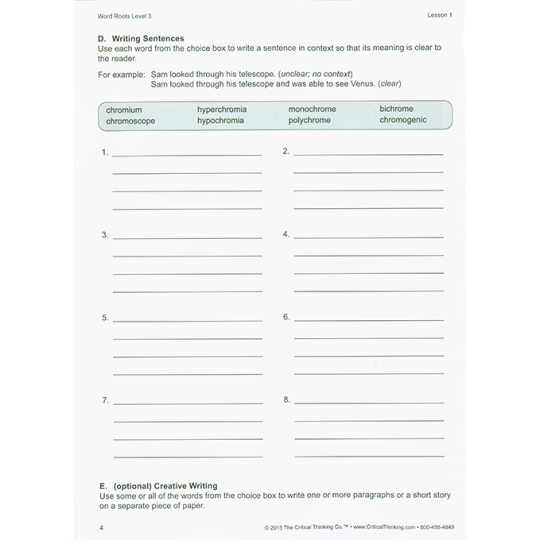 Word Roots Level 3 (Grades 7-12+)