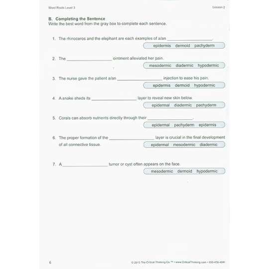 Word Roots Level 3 (Grades 7-12+)