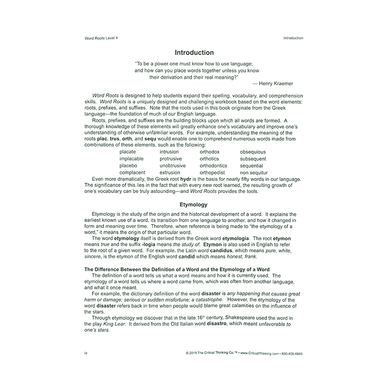 Word Roots Level 4 (Grades 7-12+)
