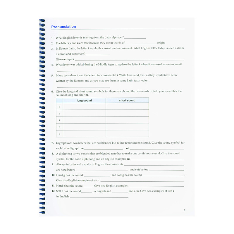 First Form Latin Student Wkbk