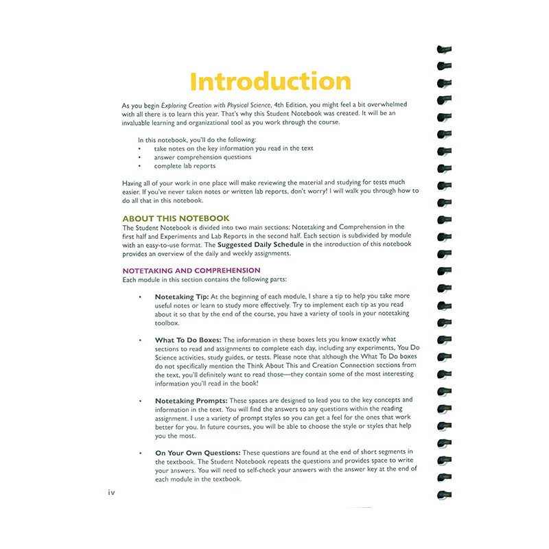 Exploring Creation w/ Physical Science Student Notebook (4th Ed.)