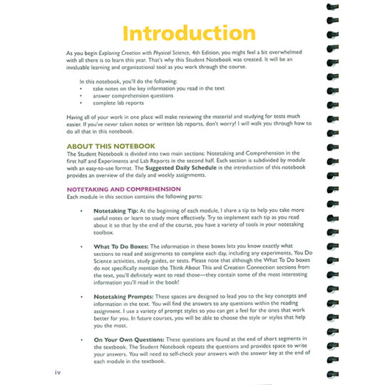 Exploring Creation w/ Physical Science Student Notebook (4th Ed.)