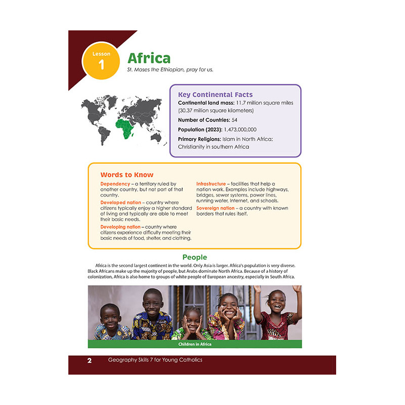 Geography Skills 7 for Young Catholics: Africa, Asia, and Oceania