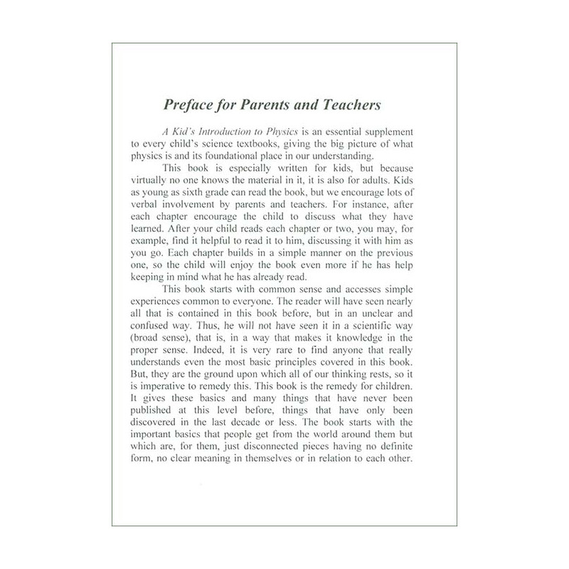 A Kid's Introduction to Physics