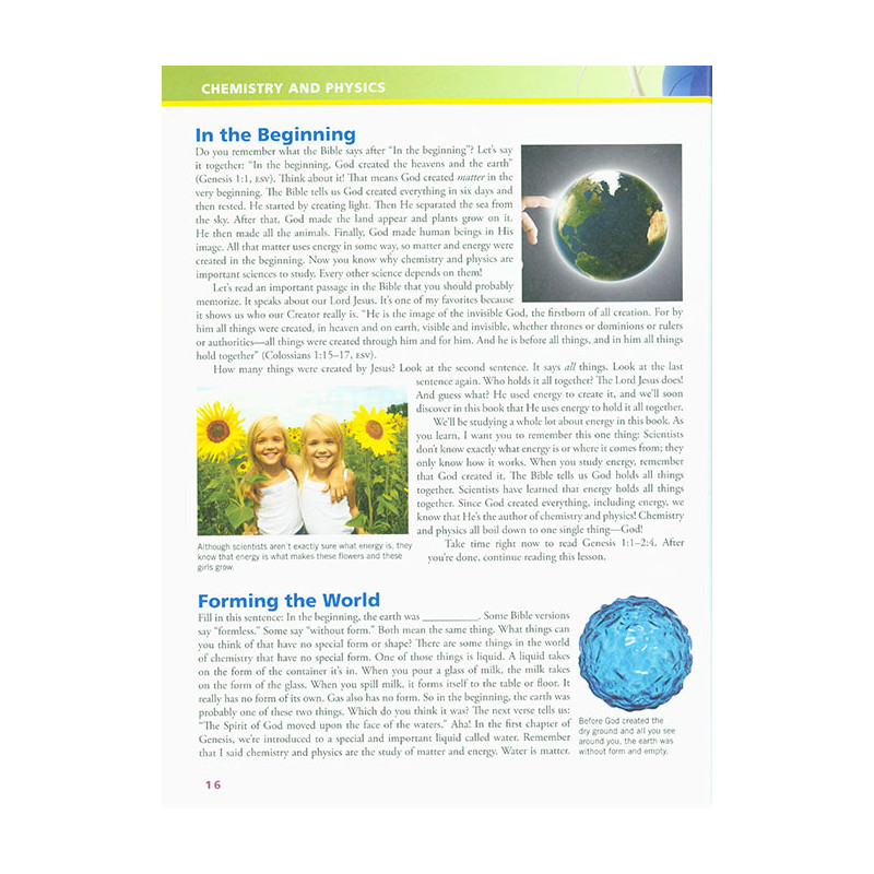Exploring Creation with Chemistry and Physics