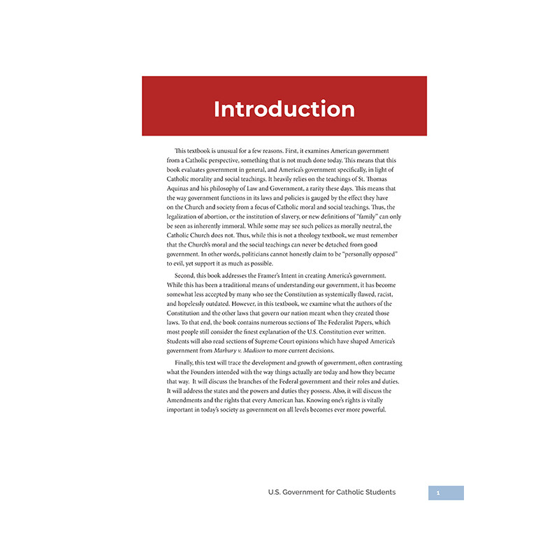 U.S. Government for Catholic Students | Catholic Civics Textbook