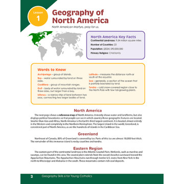 Geography Skills 6 for Young Catholics: North America, South America ...
