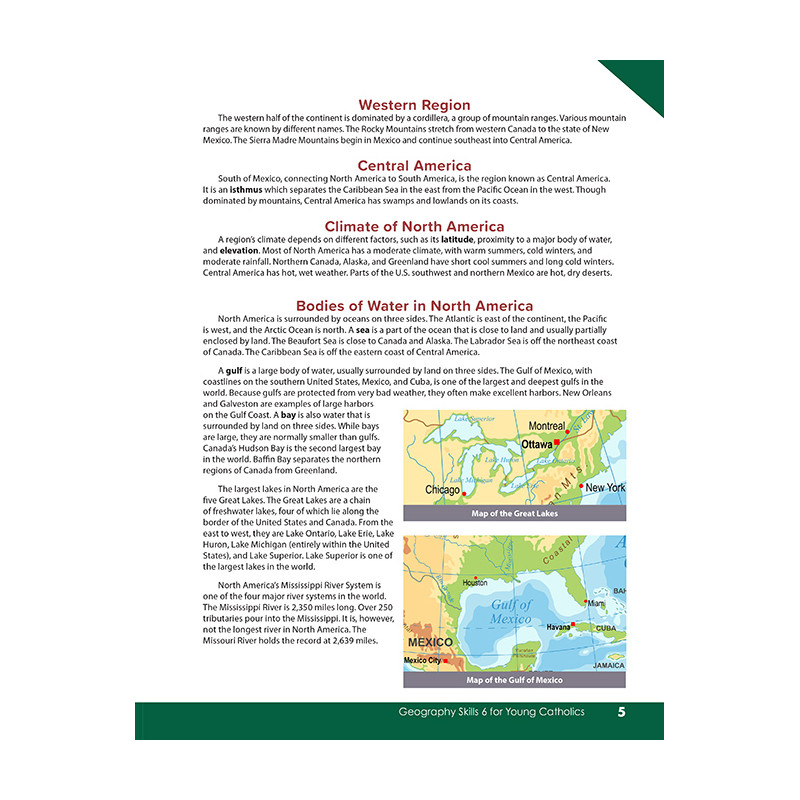 Geography Skills 6 for Young Catholics: North America, South America ...