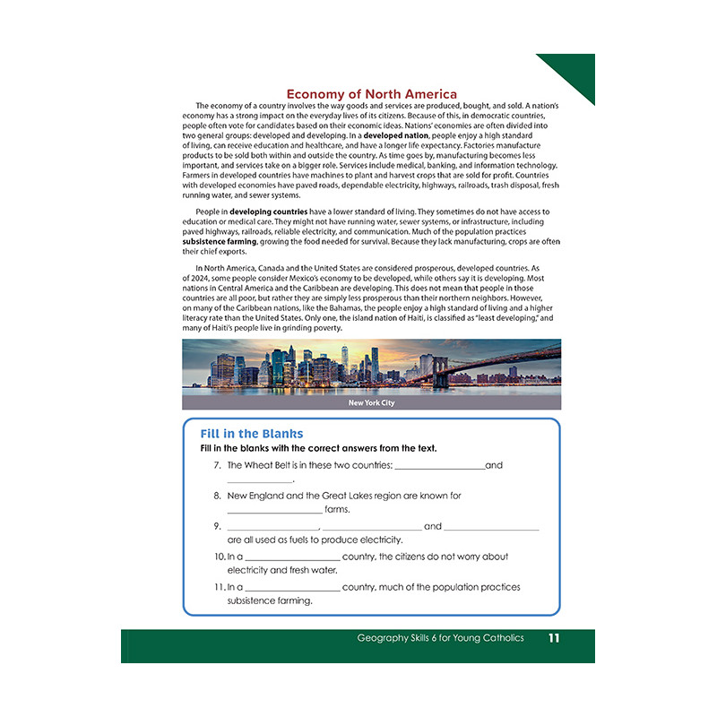Geography Skills 6 for Young Catholics: North America, South America ...