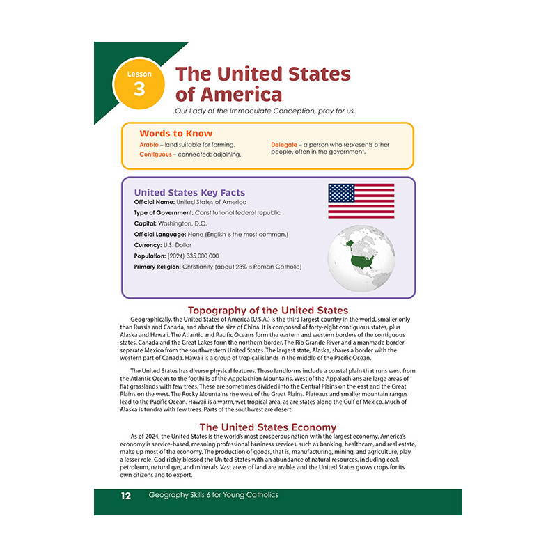 Geography Skills 6 for Young Catholics: North America, South America ...