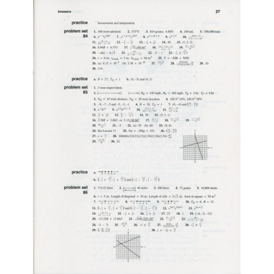 Saxon Algebra 2 (3rd Ed) Text Key