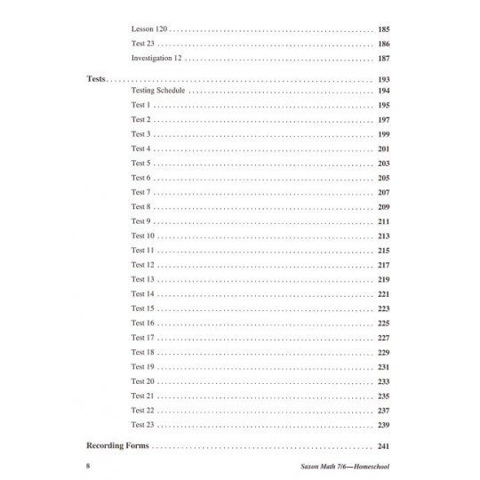 Saxon 76 (Homeschool, 4th edition) Tests/Worksheets