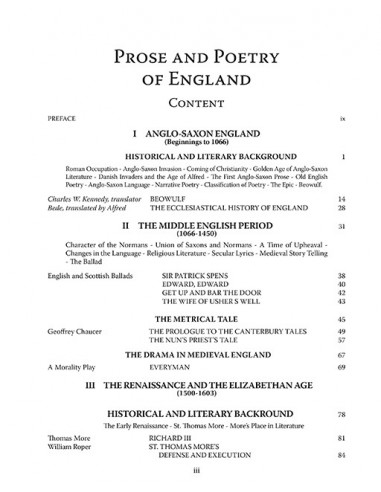 Prose and Poetry of England
