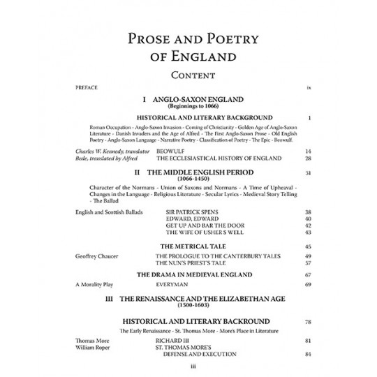 Prose and Poetry of England