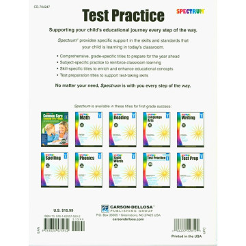 Spectrum Test Practice Workbook Grade 1