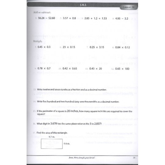Math 7 Practice Problems Workbook