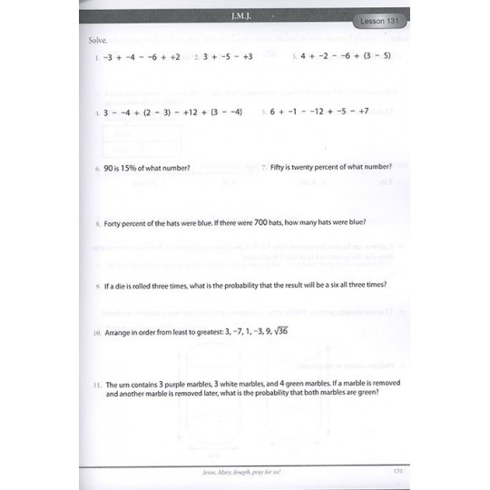 Math 7 Practice Problems Workbook