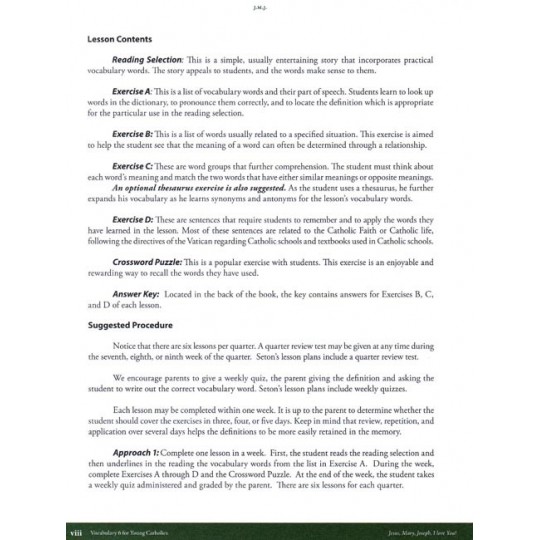 Vocabulary 6 for Young Catholics