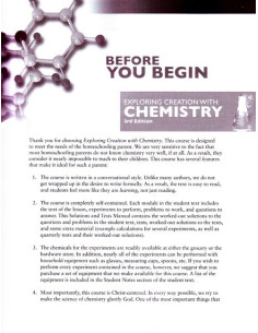 Exploring Creation with Chemistry Solutions Manual (3rd Ed.)
