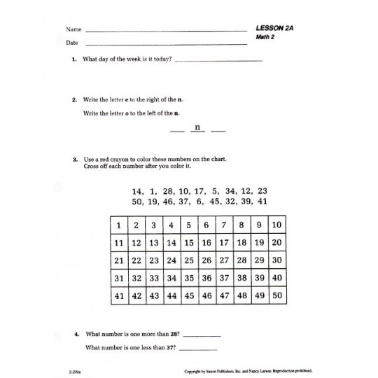 Saxon Math 2 Teacher's Manual