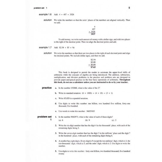 Saxon Algebra 1/2 (3rd edition) Text