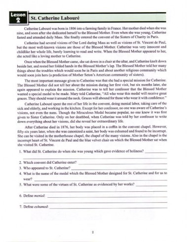 Reading 7 for Young Catholics Comprehension