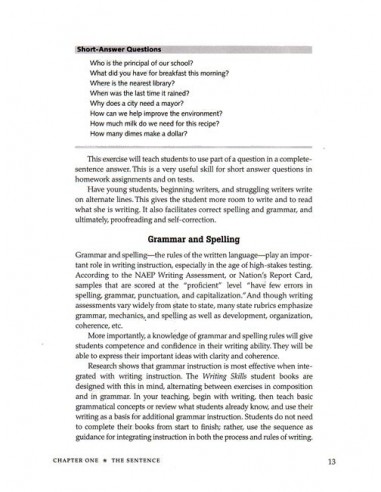 Writing Skills Teacher's Handbook, Grades 3-12