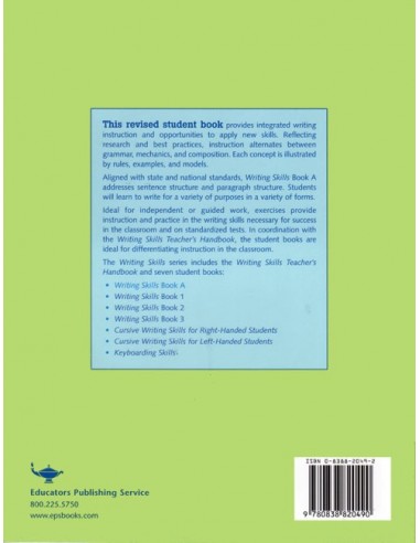 Writing Skills Book A, Grades 3-4