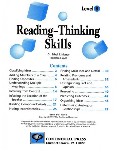 Reading/Thinking Skills Level B