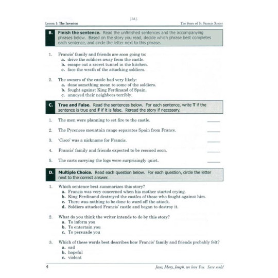 Reading 6 for Young Catholics Thinking Skills